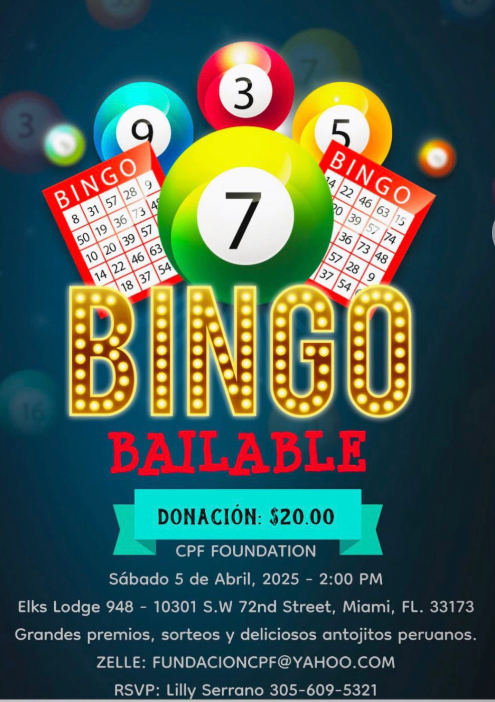 Bingo Bailable del Club Peruano de la Florida